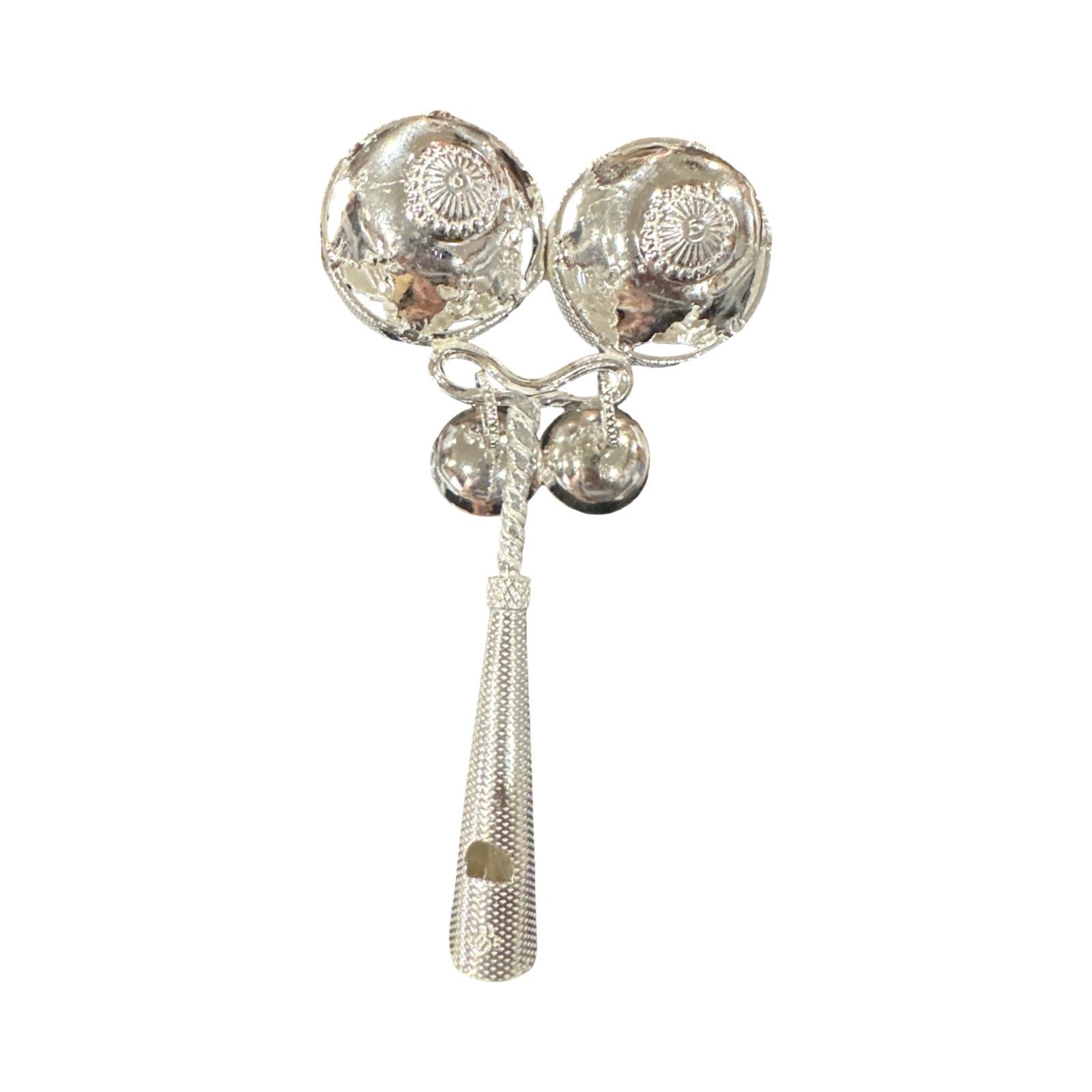 925 Sterling Silver Hallmarked Baby Rattle – Traditional Tinkling Toy