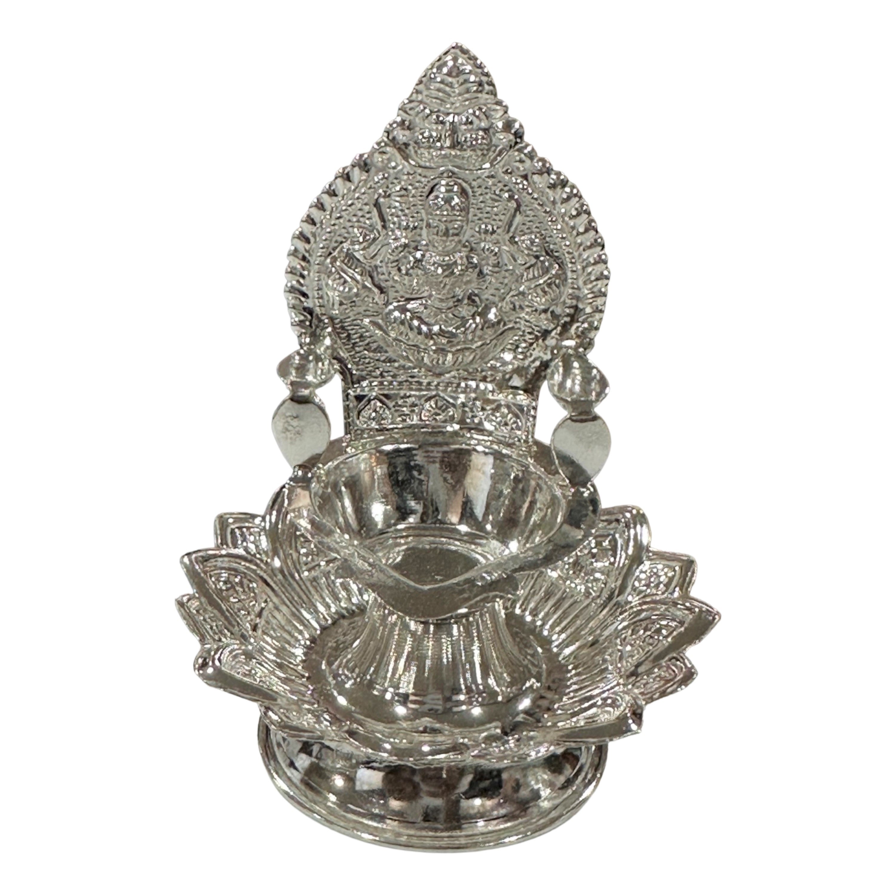 925 Sterling Silver Hallmarked Lotus Kamakshi Deepak (Diya)