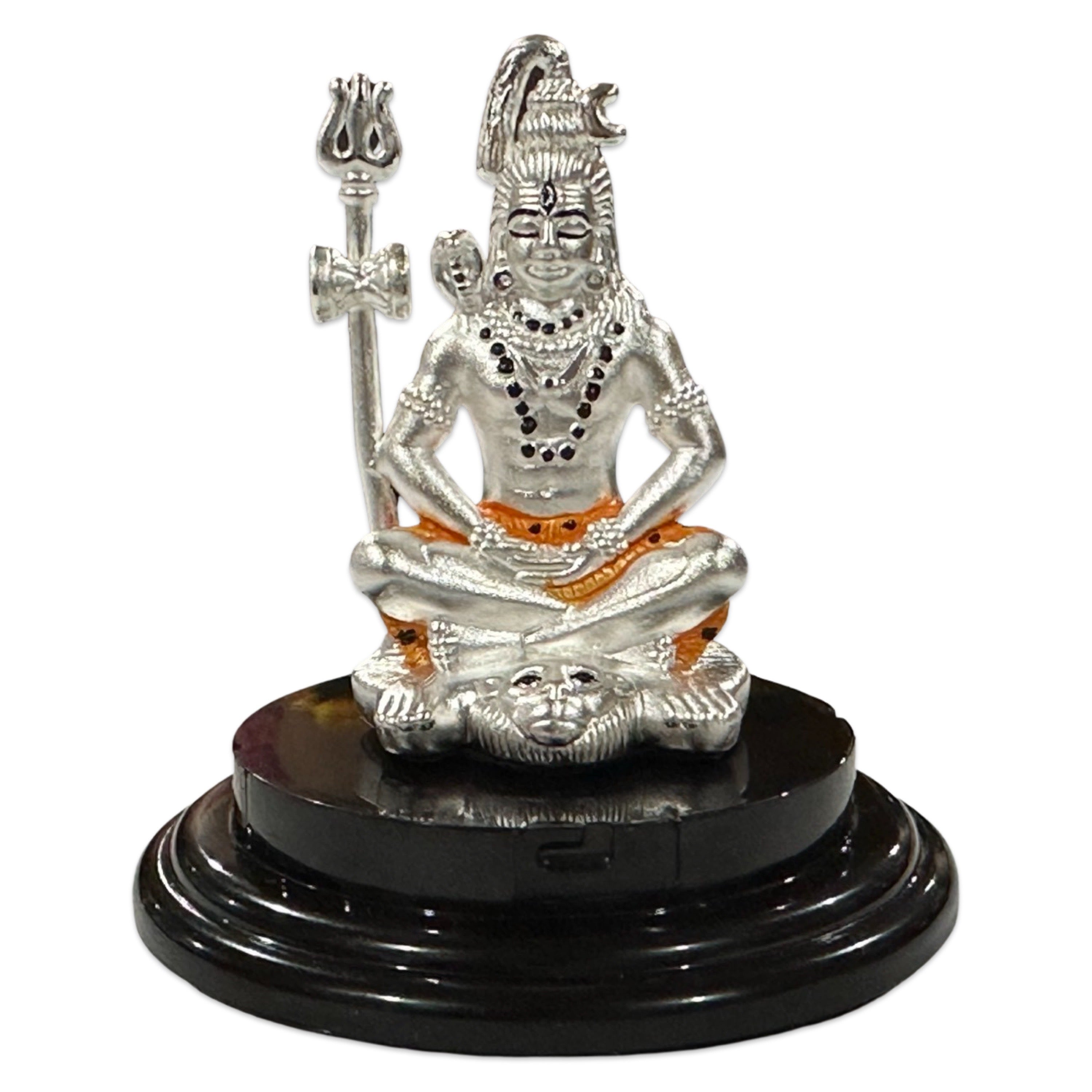 999 Pure Silver Lord Shiva Idol - 2.0-inch Tall Statue / Murti (Figuri