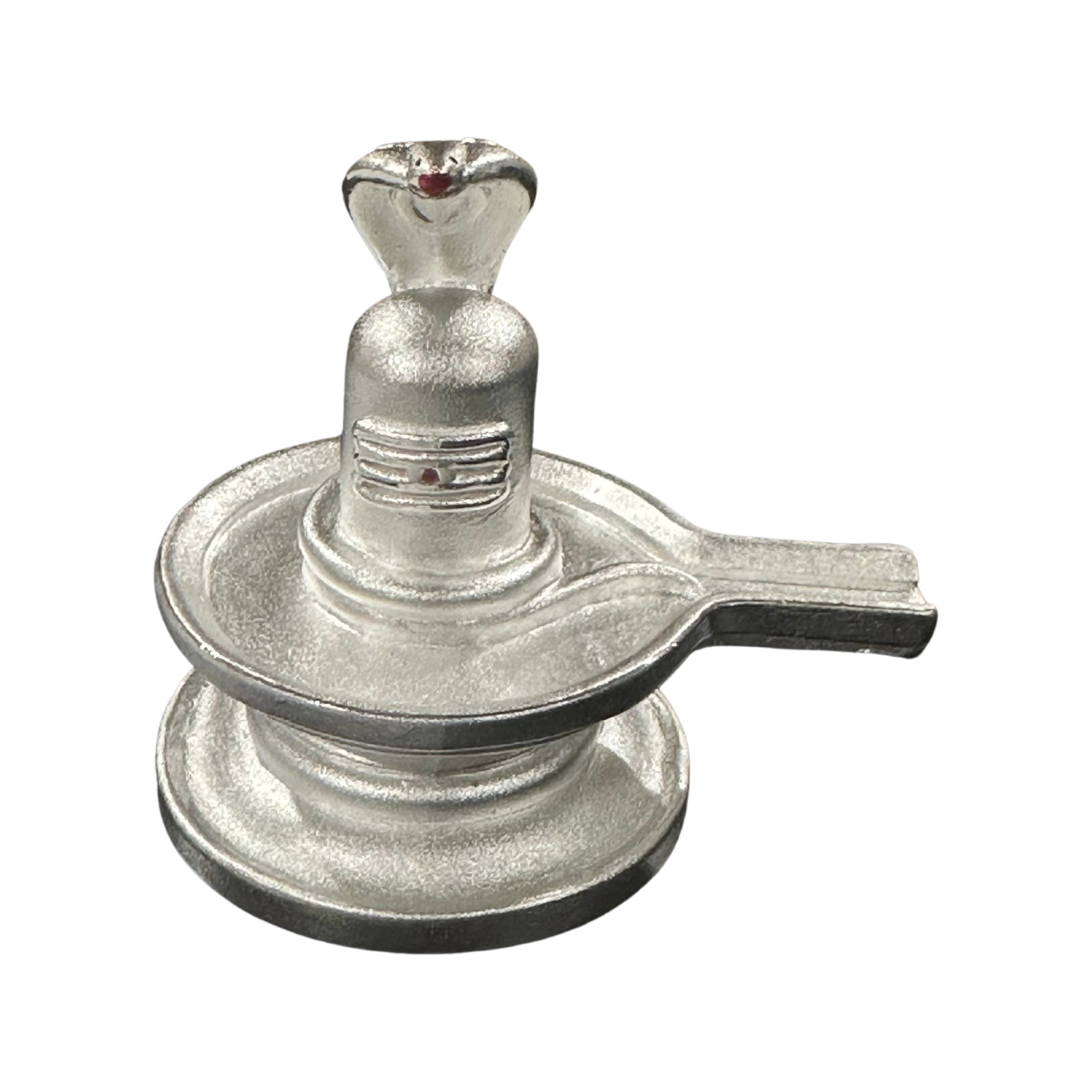999 Pure Silver Shiva Lingam idol - 2.0-inch Tall Statue / Murti (Figu