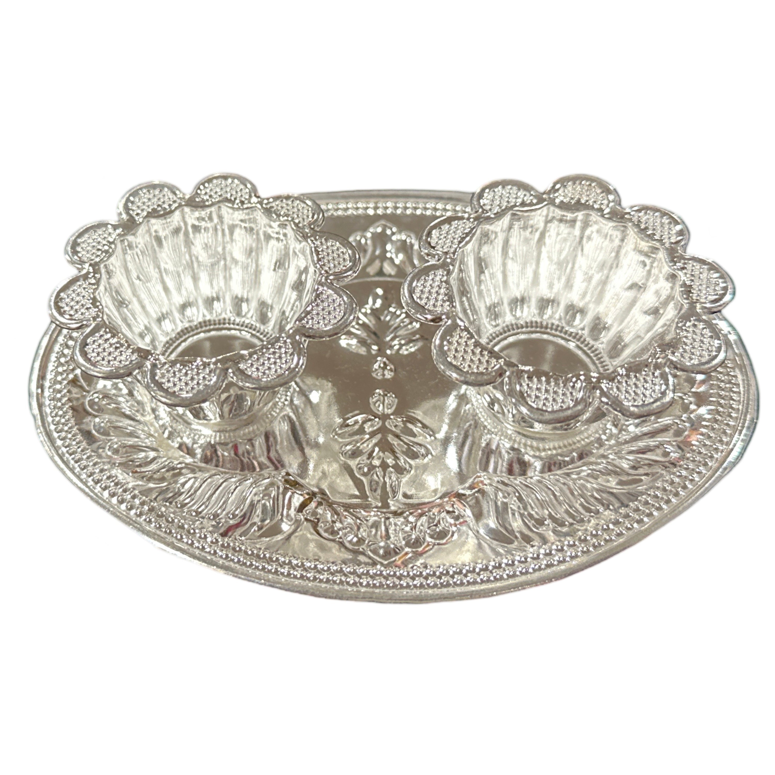 925 Sterling Silver 5.0 inch Hallmarked Small Puja Set - 5.0" Set #04