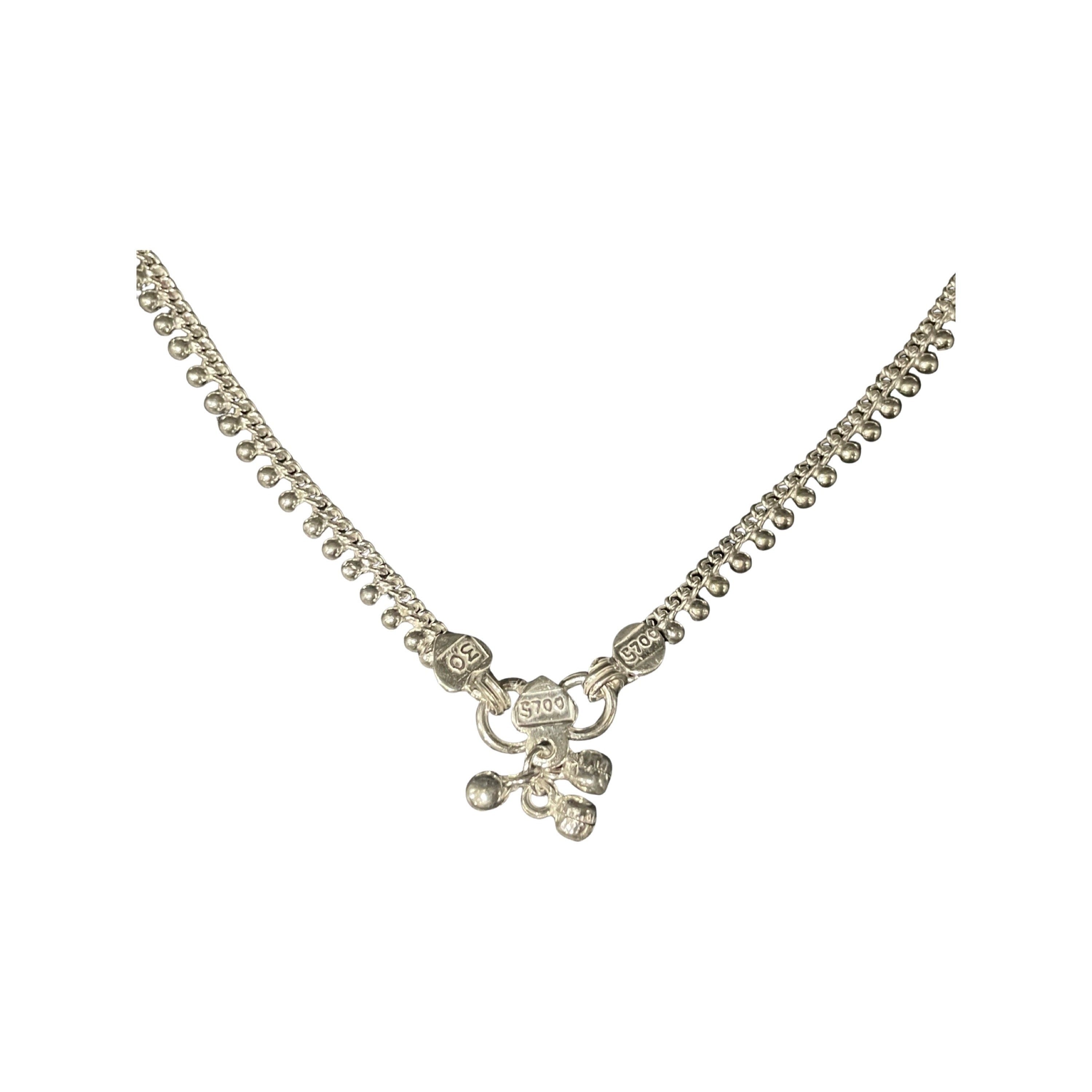 700 Silver Curb Chain Designer Women Waist Belt / Kardhani - Style#01