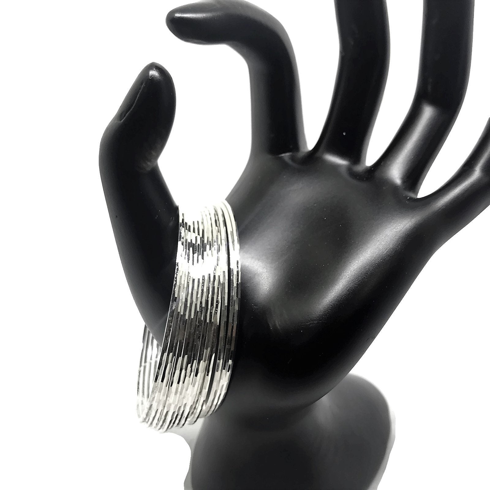 925 Sterling Silver Bangle Bracelet - Set of Thirteen Style#04