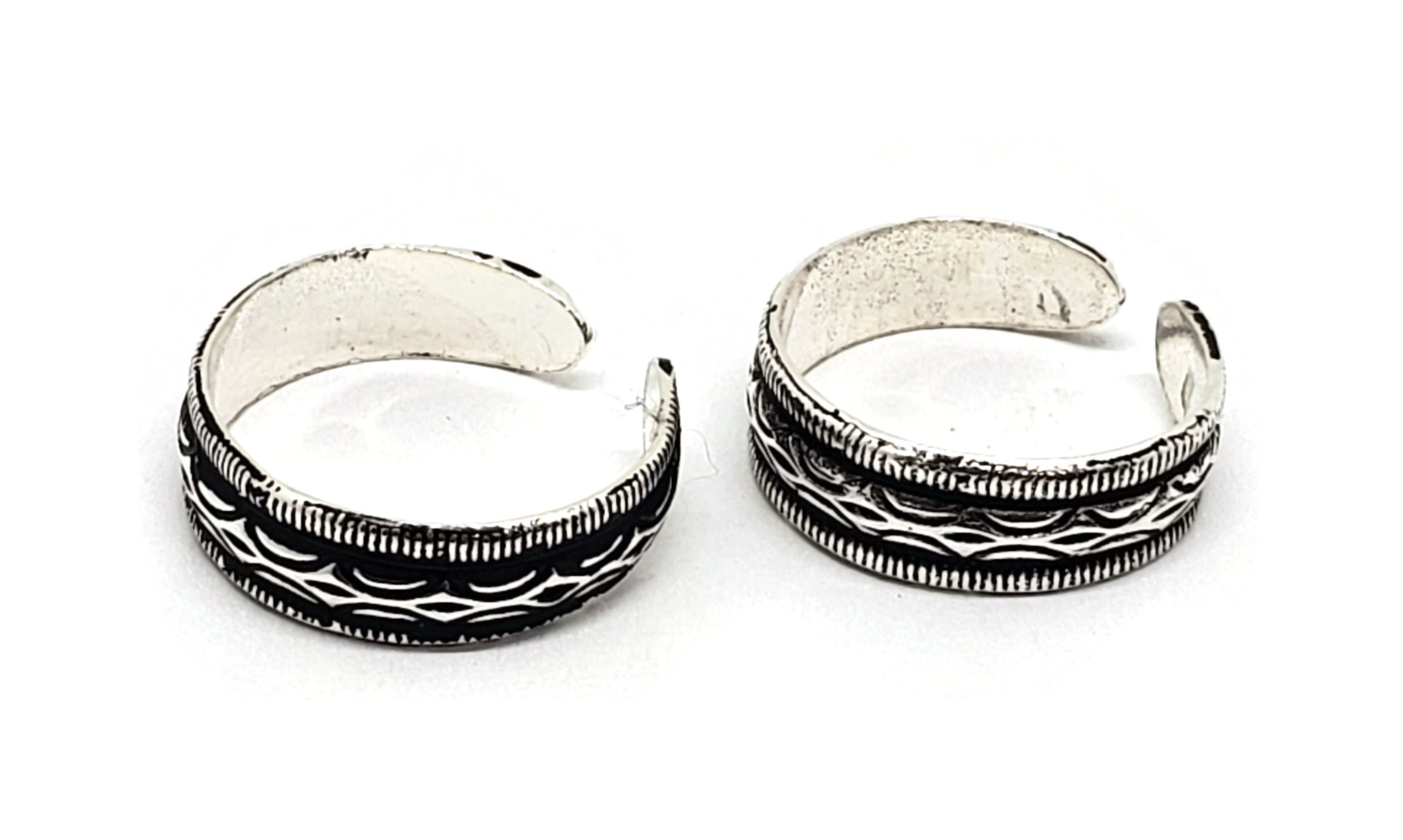 925 Sterling Silver Multicolor Toe-rings - Design #01