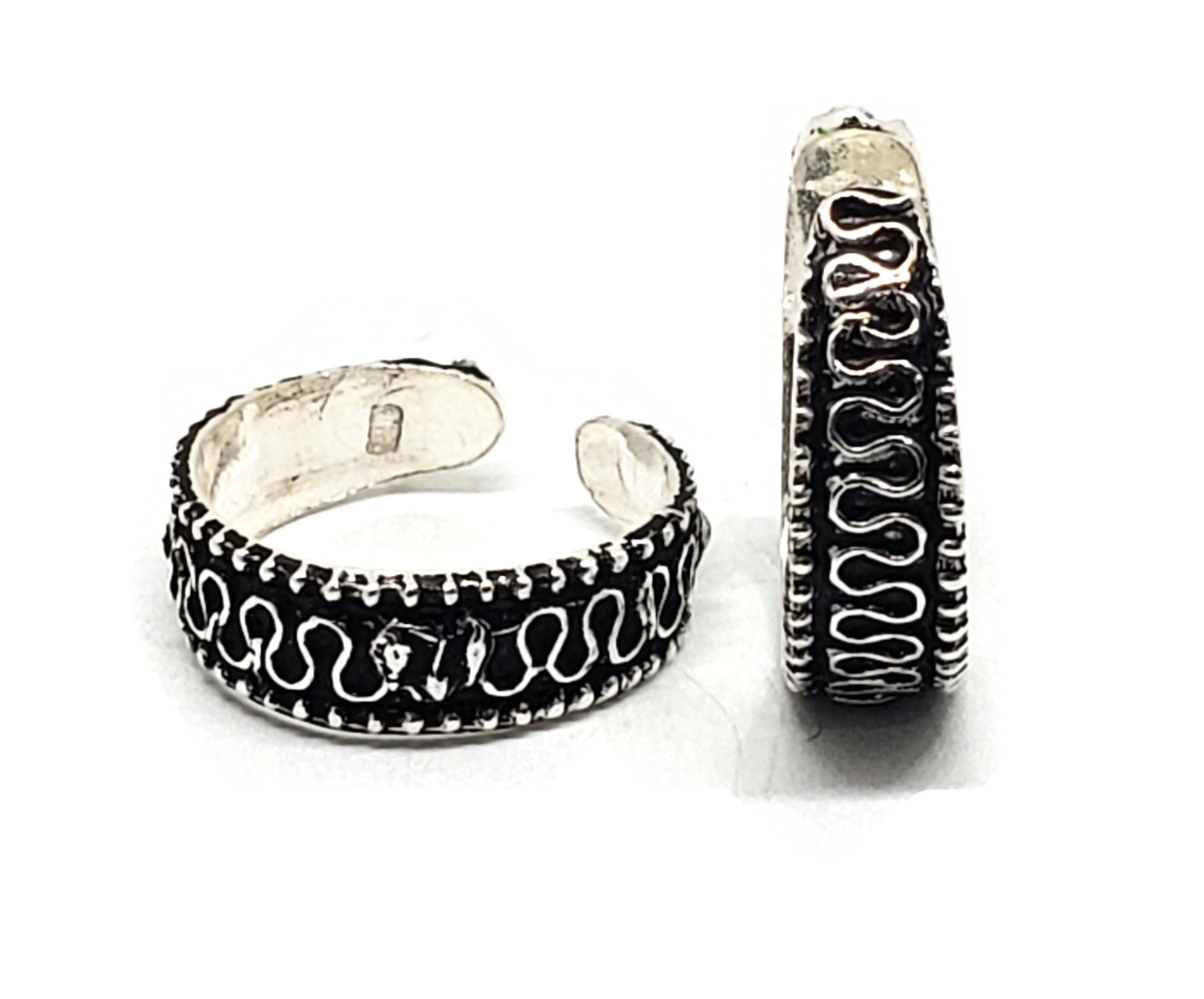 925 Sterling Silver Multicolor Toe-rings - Design #06