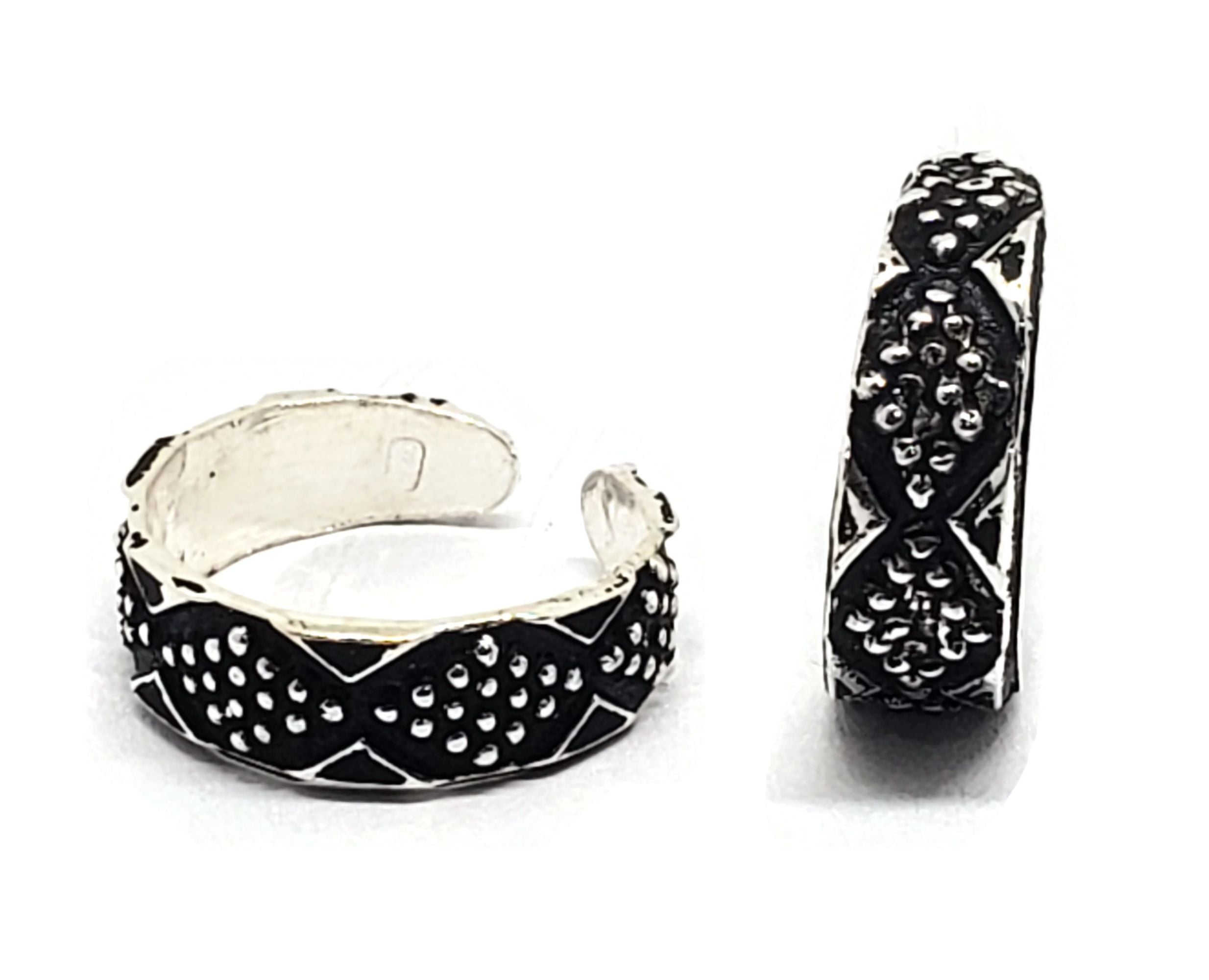 925 Sterling Silver Multicolor Toe-rings - Design #09