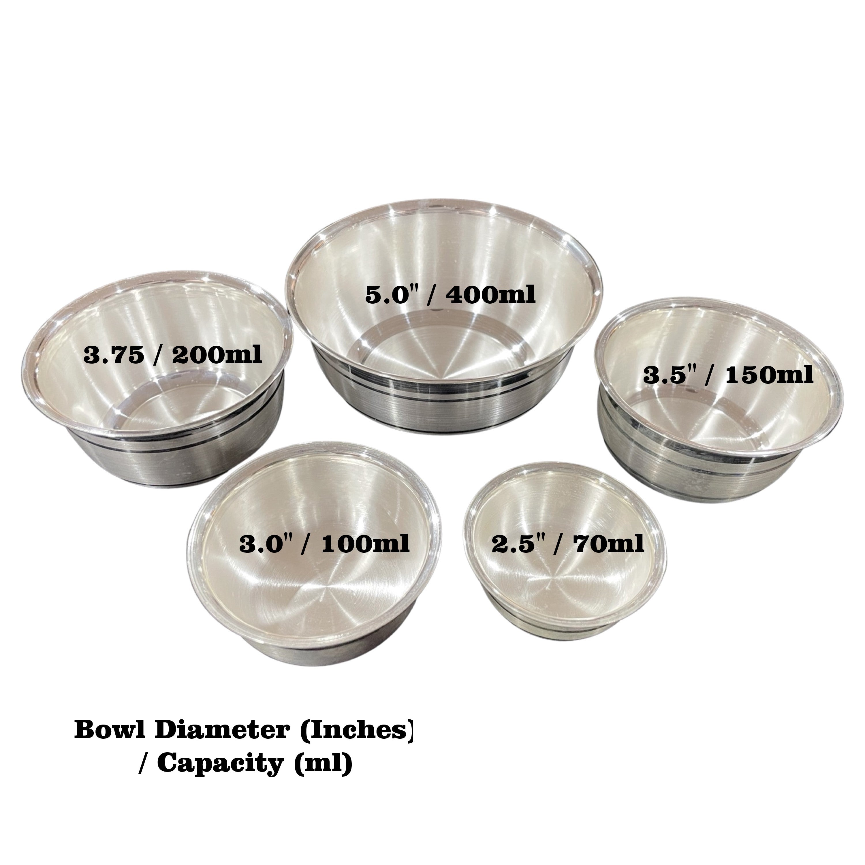 discounted online sales Vintage Puja Bowl Set of 3, Pure Silver Pooja ...