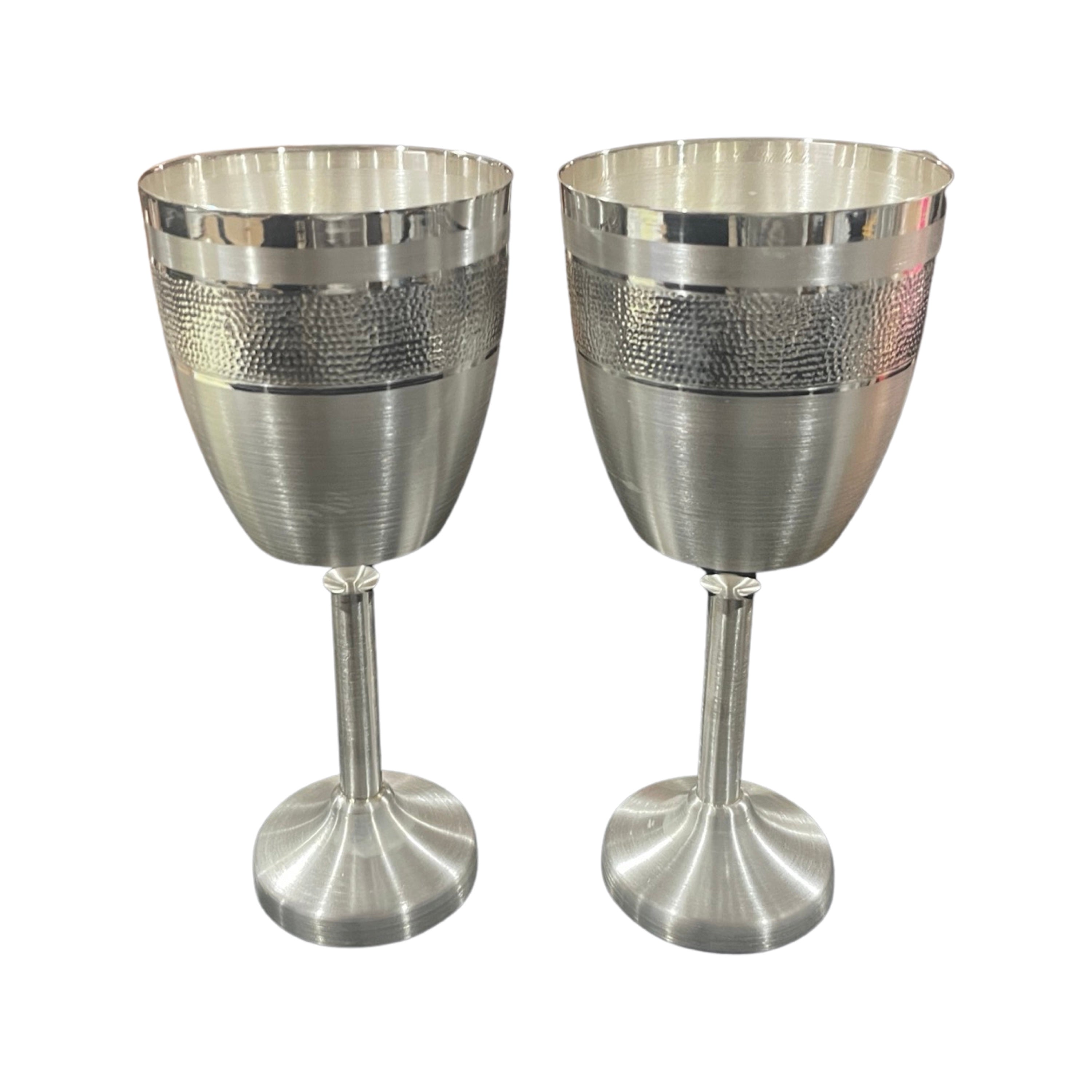 999 Pure Silver Hallmarked Designer Wine Glass Set - Style#02